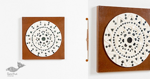 Mud Frame With Geometric Composition| Indian craft store