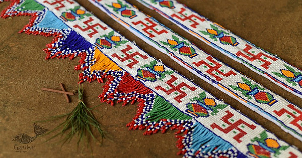 handmade home decor Glass Bead Toran - Swastik & Kalash| Indian craft store