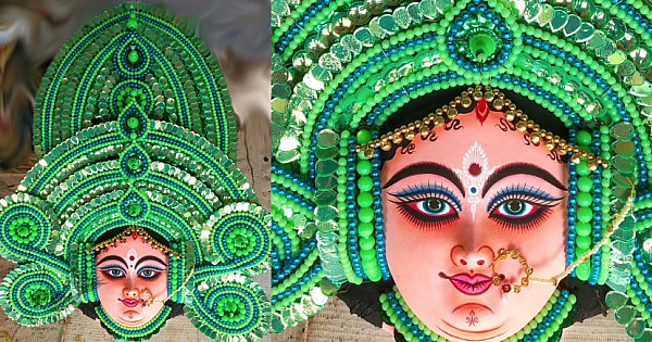 buy online handmade chhau mask from bangal- Durga| Indian craft store