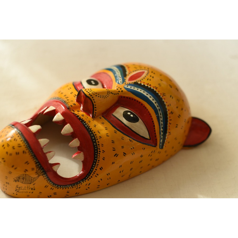online handmade wooden mask - Asura| Indian craft store