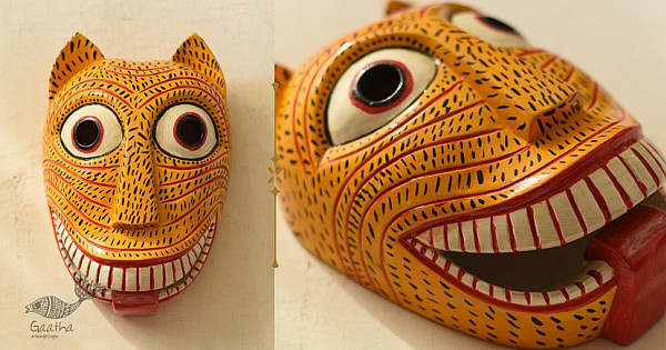 online handmade wooden mask - | Indian craft store