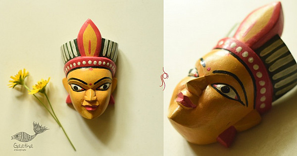 buy online GI Tag wooden mask from bangal| Indian craft store
