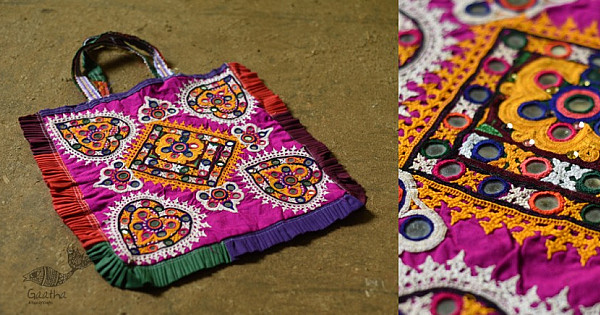 Buy Hand Embroidered kutchi hand bag - Rabari Embroidery| Indian craft ...