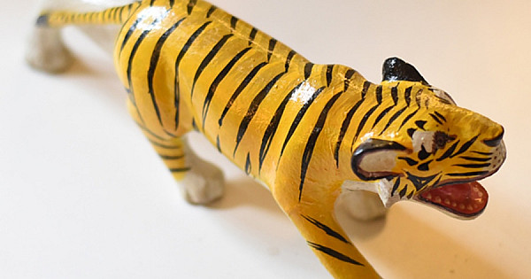 Buy Handmade Nirmal Wooden Tiger Toy| Crafts of telangana| Indian craft ...