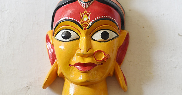 online handmade wooden mask - Durga | Gaatha