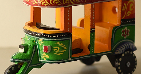 Handmade Wooden toy Auto Rickshaw| Indian craft store