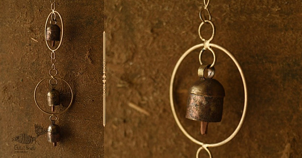online handmade iron hanging bell Kutch Metal Hanging Circle & Bells ...