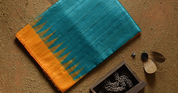 online Handwoven Pure Tussar Ghicha Silk Saree| Indian craft store