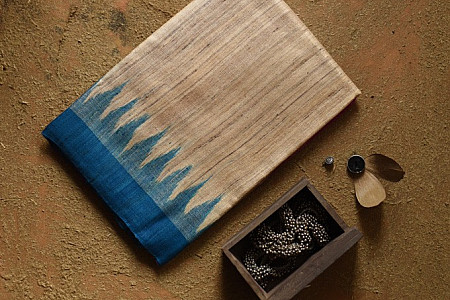 Ahimsa silk (Matka) ~ Ajrakh Saree| Indian craft store