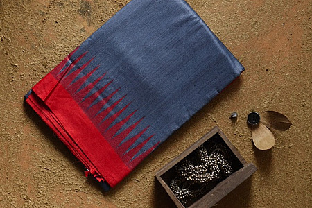 Ahimsa silk (Matka) ~ Ajrakh Saree| Indian craft store