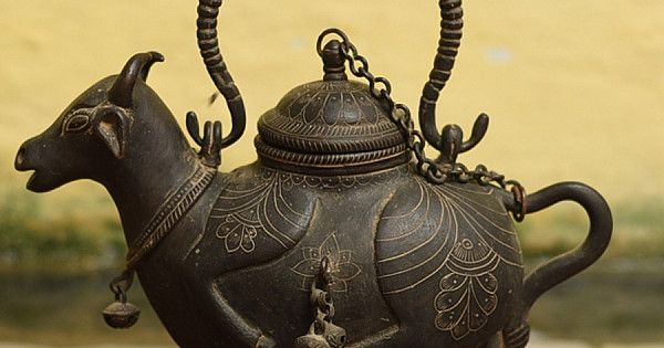 Shop Antique Brass Nandi Kamandal| Rare Art Khajuraho| Indian craft store