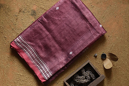 Ahimsa silk (Matka) ~ Ajrakh Saree| Indian craft store