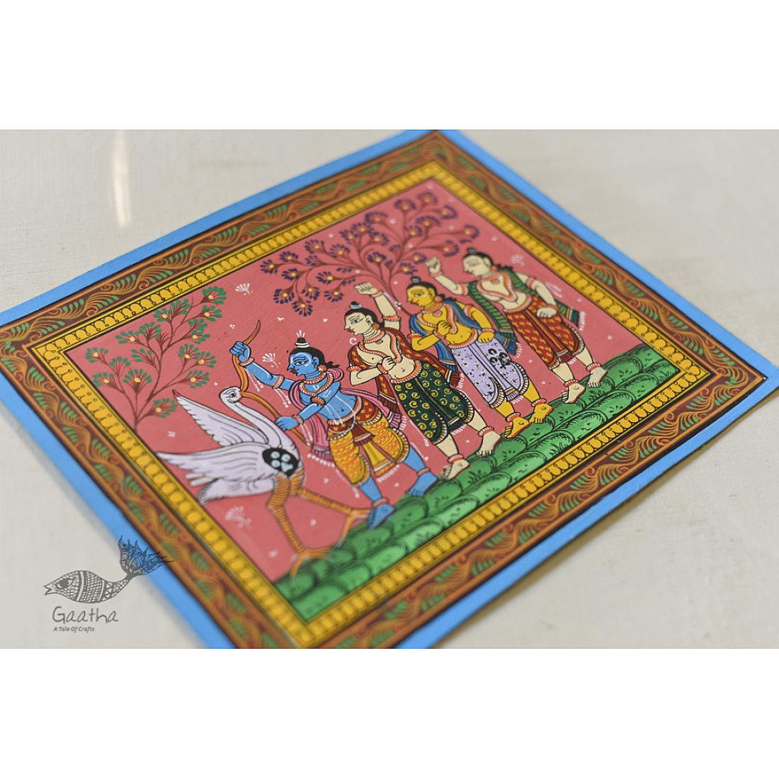Pattachitra Painting from Orissa - Bakasur Vadh| Indian craft store