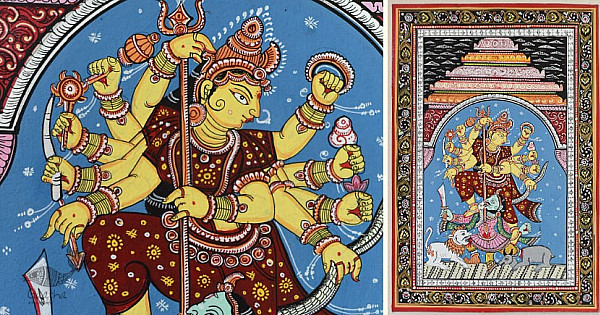 Pattachitra Painting - mahishasura mardini| Indian craft store