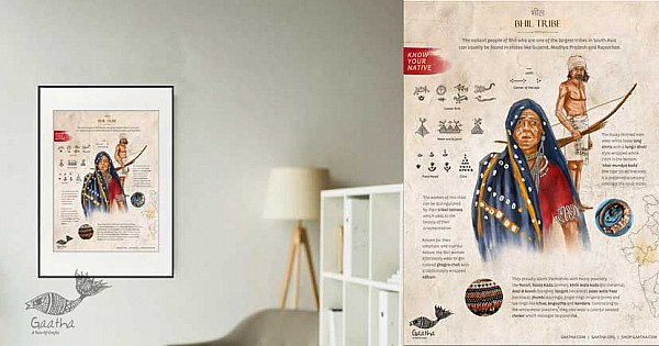 Know your Native | Printed Poster | Bhil Tribe| Indian craft store