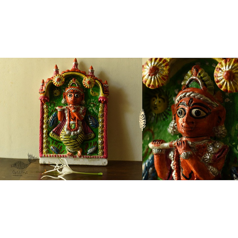 Buy handmade Molela clay terracotta - Krishna| Indian craft store