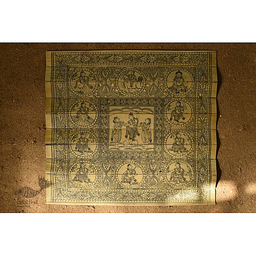 online Palm Leaf Pattachitra Painting - Krishna Leela| Indian craft store