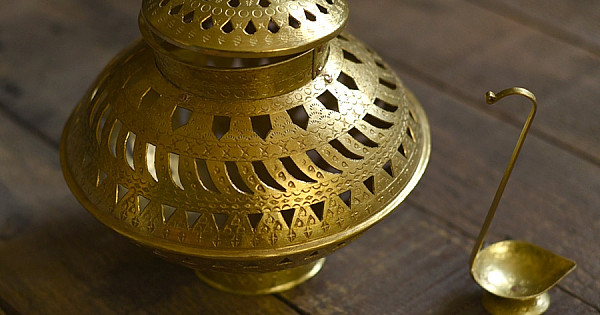 Buy handmade Brass Kalash with diya| Indian craft store