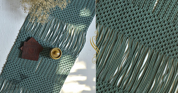 Handmade knotted Table Runner| Indian craft store