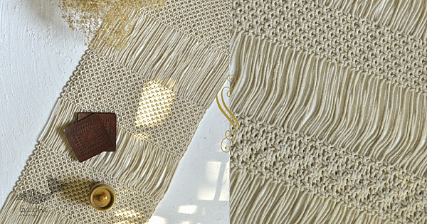 Handmade knotted Table Runner| Indian craft store