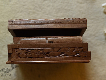 Wood Carving ~ Walnut Wood Dry Fruit Box| Indian craft store