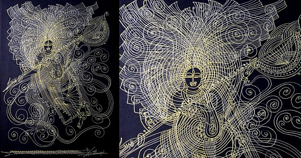 Surpur Art Painting of goddess Saraswati| Indian craft store