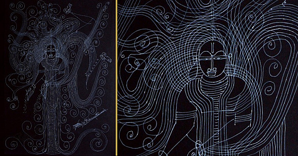 Surpur Art Painting - God Krishna Flying Life of Tree | Gaatha
