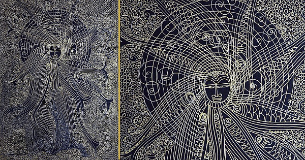 Surpur Art Painting - The Fish Goddess| Indian craft store