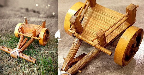 online Handmade From Bamboo - Miniature Cart| Indian craft store