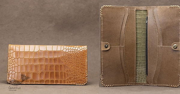 Tangy Tan Mamba Long Wallet| Indian craft store