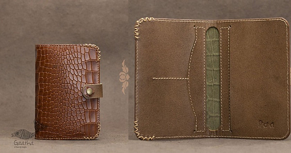 handmade Tangy Tan Mamba Travel Wallet| Indian craft store
