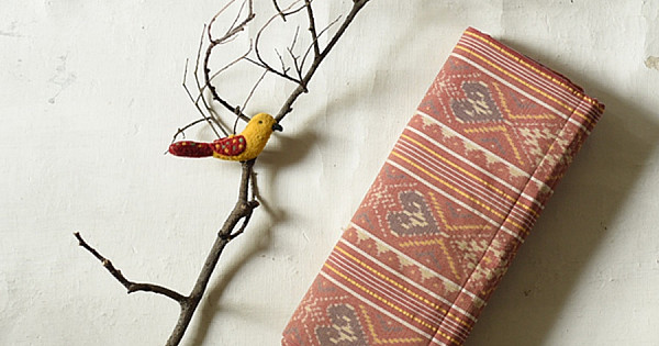 Buy online Ikat Patola cotton Saree - Light Brown- Handwoven| Indian ...