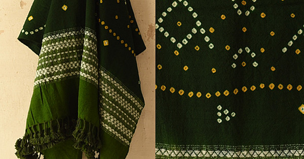 Bandhani Bhujodi Shawl| Indian craft store