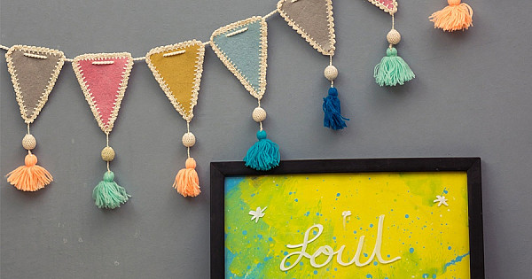 Crochet Toran-Kids Room Decor Bunting ~ Triangles| Indian craft store