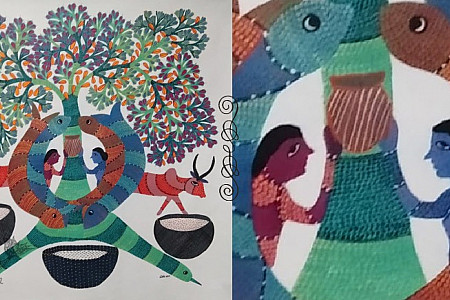 Buy Hand Painted Mata ni Pachedi ~ Goddess Chinnamasta| Indian craft store