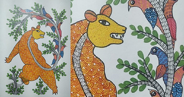 Gond Painting - Hand Painted Bear| Indian craft store