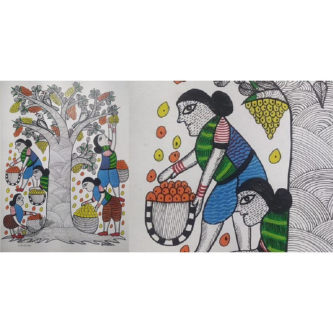 Gond Painting - Hand Painted Mango Tree| Indian craft store
