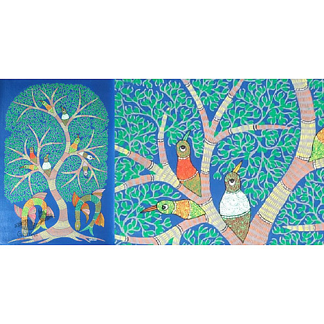Gond Painting - Hand Painted Tree Of Life | Gaatha