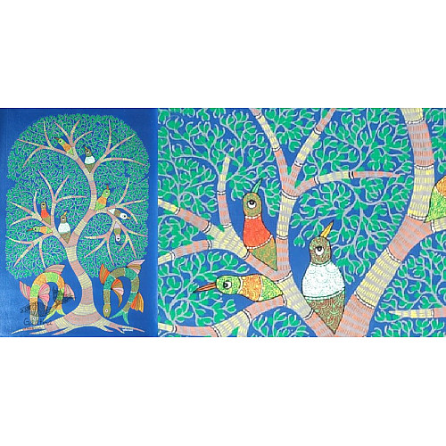 Gond Painting - Hand Painted Tree Of Life| Indian craft store