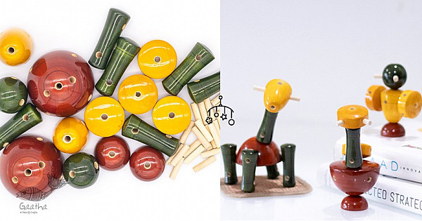 Buy handmade wooden toy - Gola Dandi | Indian craft store