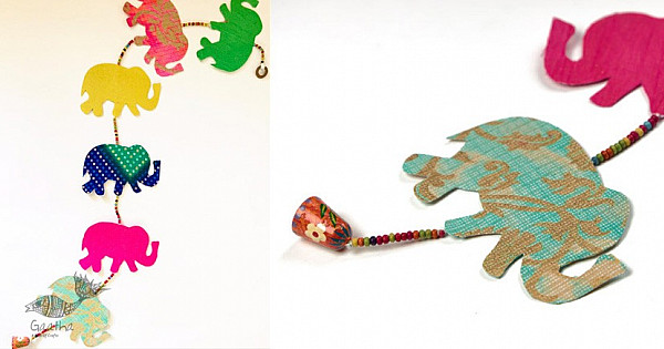 Elephant Decorative hanging String from up cycled fabric| Indian craft ...