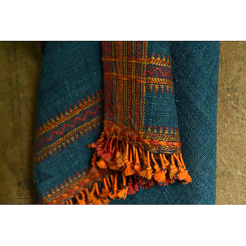 Buy Kutchi Handwoven Raw Wool Stole and Shawl| Indian craft store