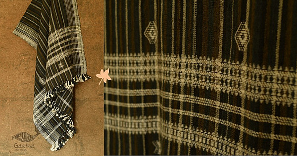 Online Kutchi Bhujodi handwoven Raw Woolen Shawl | Indian craft store