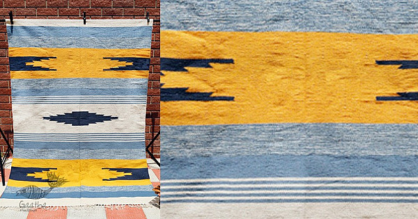 Buy Cotton Center Sofa Dhurrie - Small Diamond Mehrab | Indian craft store