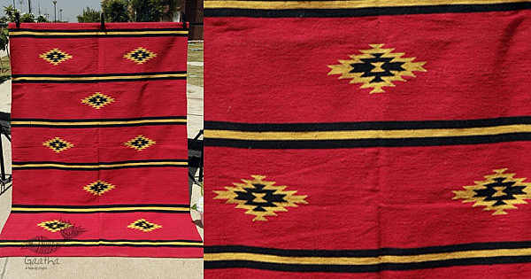 Buy Cotton Center Sofa Dhurrie - Small Diamond| Indian craft store