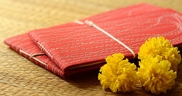 Hisaab-Kitaab ~ Bahi khata Red (Set of 2)| Indian craft store