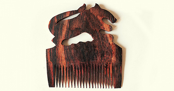 Wooden comb ~ Lion| Indian craft store