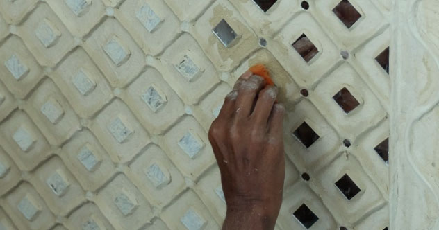 Mud Frame With Geometric Composition| Indian craft store