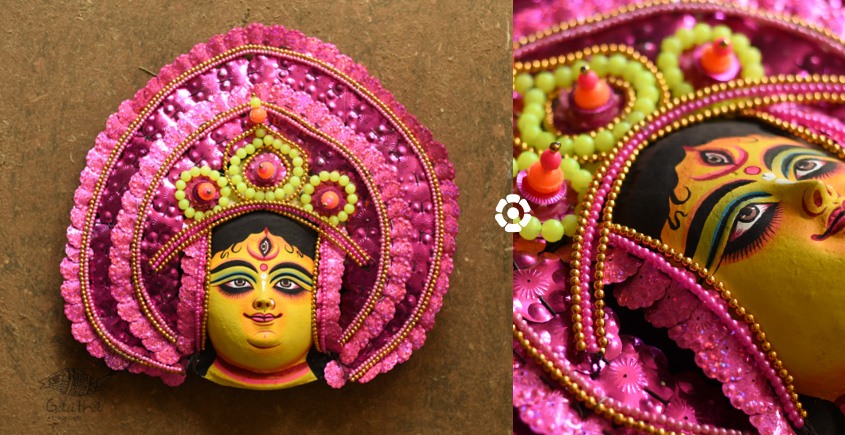 buy online Handmade Paper Mache Chhau Mask - Durga Maa
