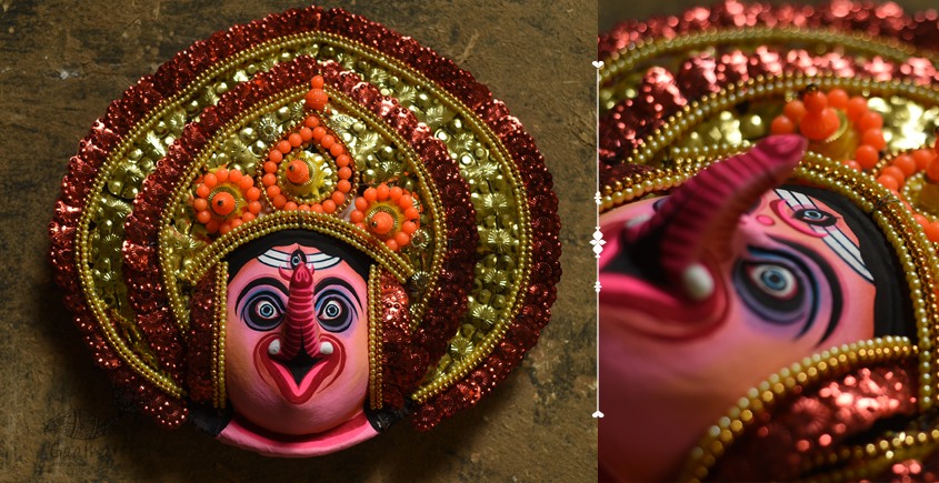buy online handmade chhau mask from bangal- ganesh